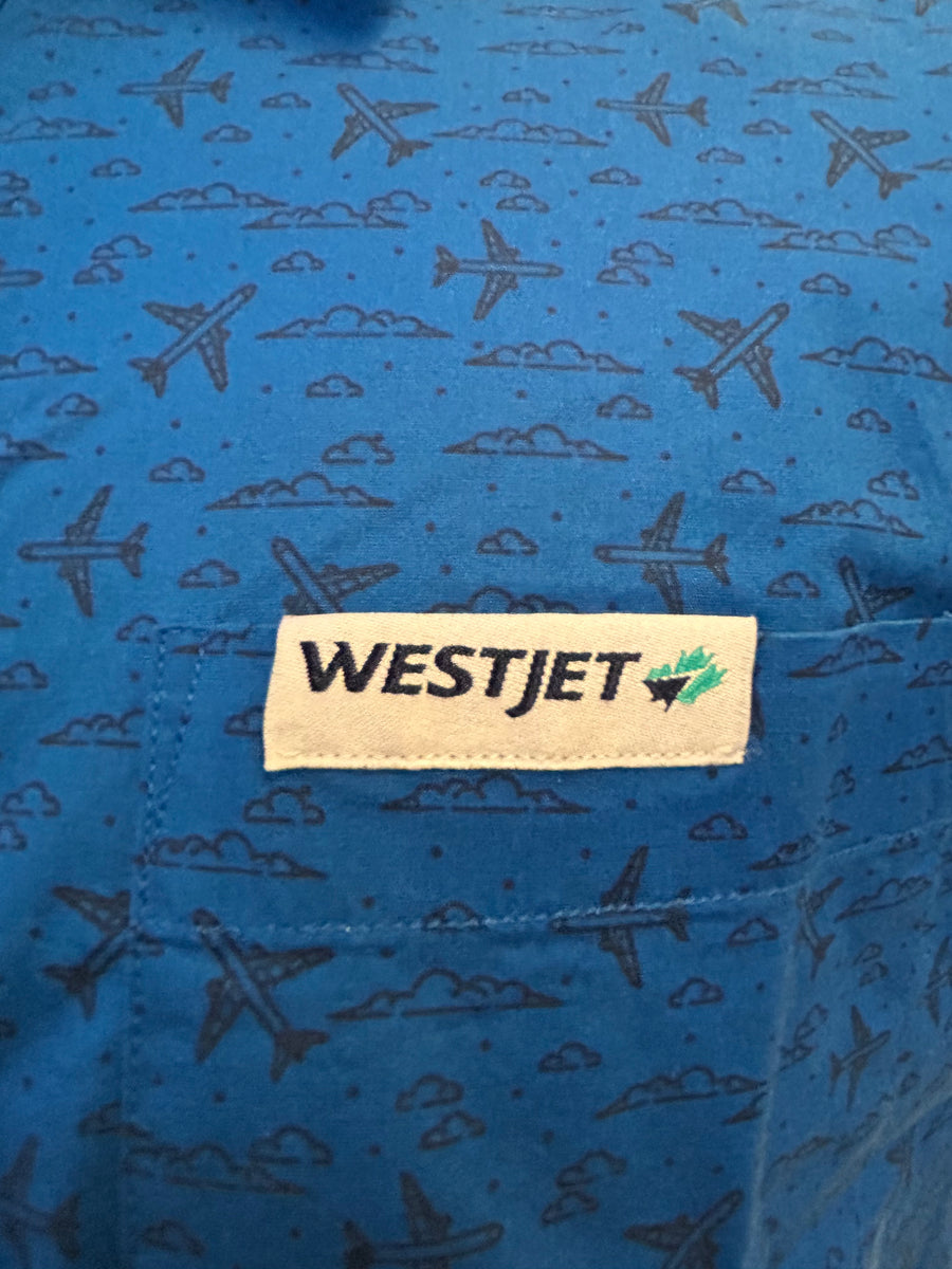 WestJet - Camp Shirt Single Engine Jet Pattern - Unisex – WestJet Store