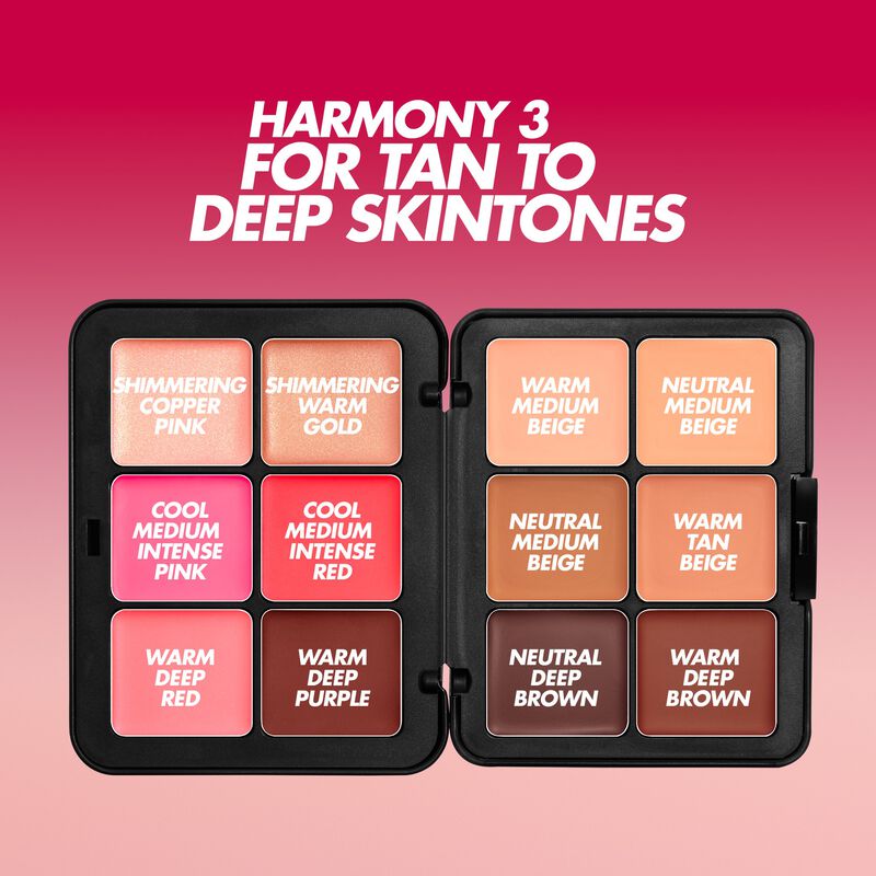 HD SKIN FACE ESSENTIALS PALETTE WITH HIGHLIGHTER - Harmony 3 Tan to De ...
