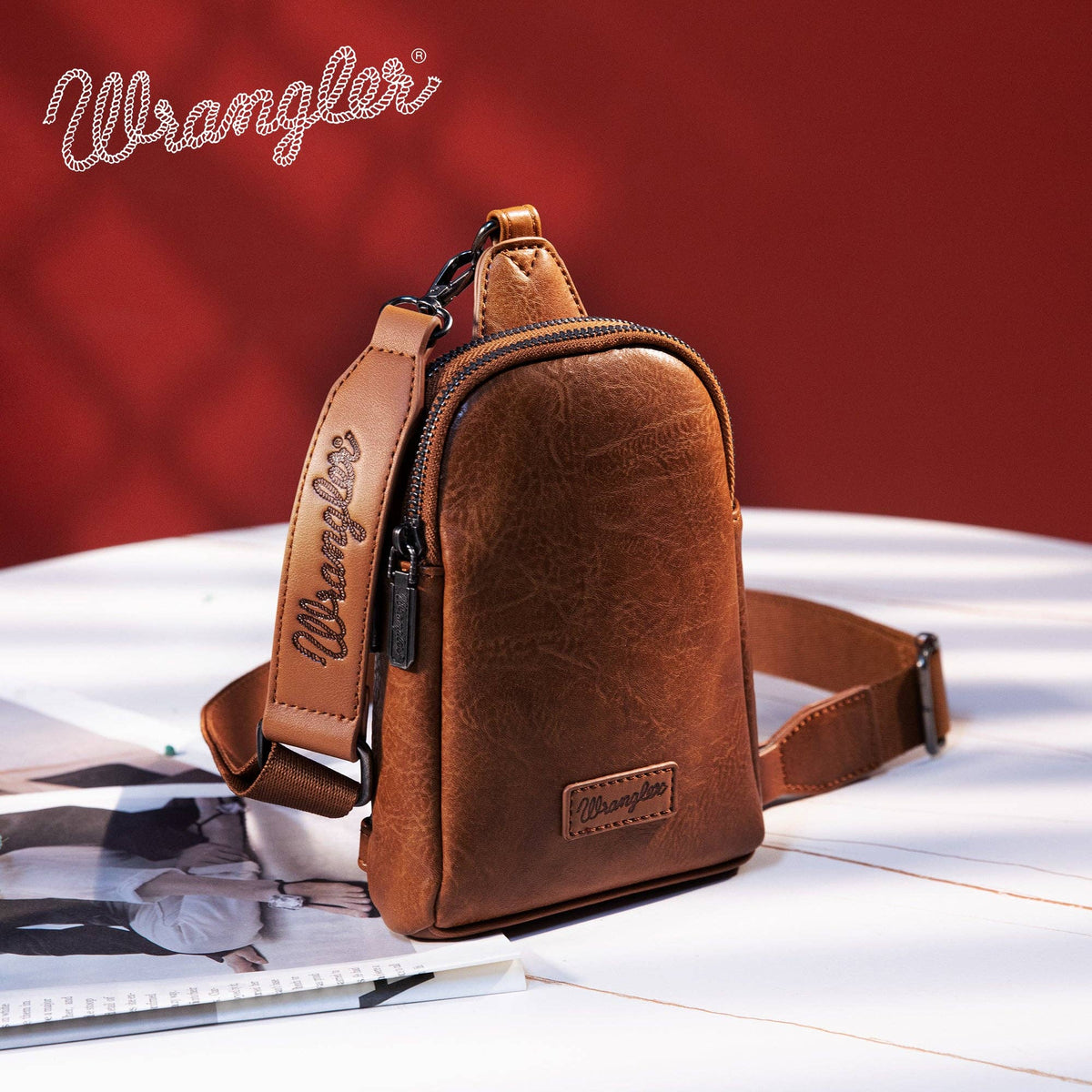 Wrangler Sling Bag/Crossbody/Chest Bag - Light Brown – WestJet Store